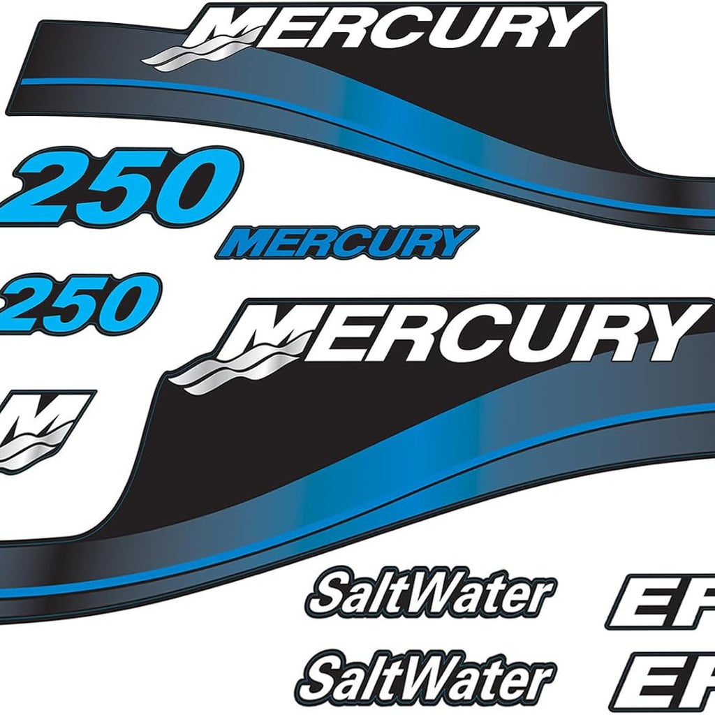Mercury Marine 250 HP Outboards Motor Top Cowl Cove Decal Sticker Set ...