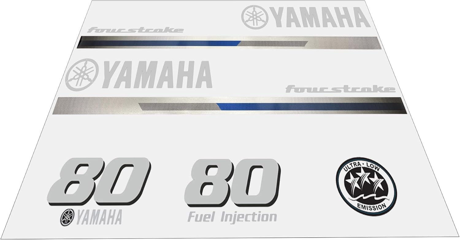 Yamaha Marine 80 HP Outboards Motor Top Cowl Cove Decal Sticker Kit ...